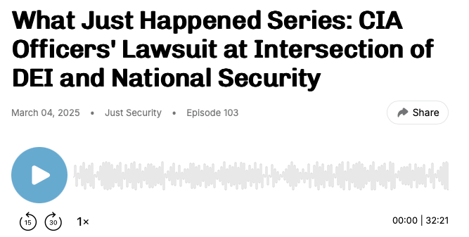CIA Officers' Lawsuit at Intersection of DEI and National Security